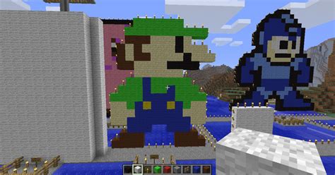 Luigi Pixel Art Minecraft Map