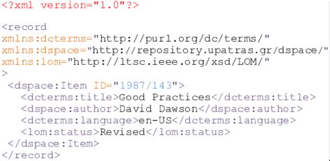 En Example Metadata Record In XML Format Download Scientific Diagram
