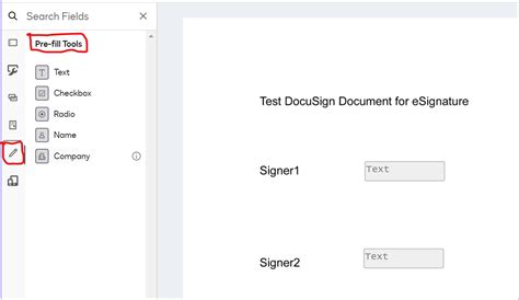 C How To Set Value To Prefilltabs In Docusign Template Using