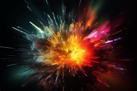 Premium Ai Image Dynamic Energy Burst With Vibrant Color And