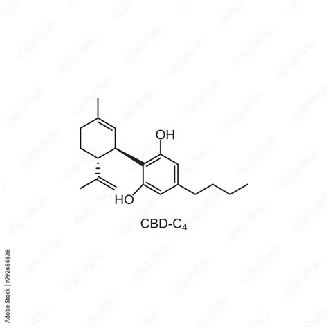Cannabidiol C4 Skeletal Structure Diagram Compound Molecule Scientific