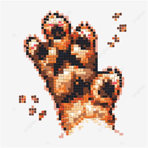 고양이 발 패턴 픽셀 아트 고양이 발 고양이 발 패턴 고양이 패턴 Png 일러스트 및 이미지 에 대한 무료 다운로드