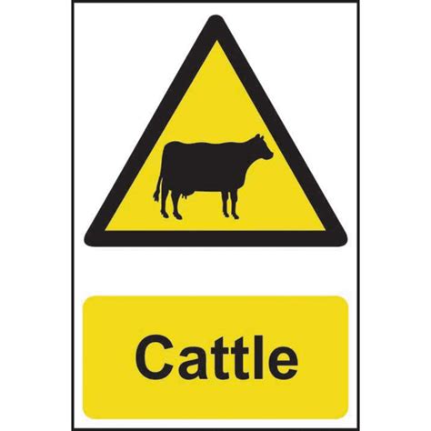 Cattle Sign Self Adhesive Vinyl 200mm X 300mm Rsis