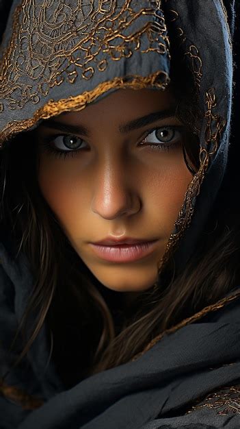 Premium Ai Image Middle Eastern Girl Closeup
