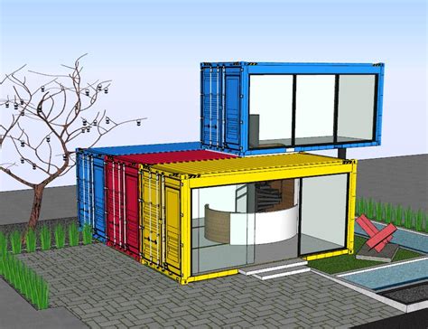 集装箱建筑su模型第一季室内室外草图完整sketchup模型21 筑图 建筑景观素材lumion模型方案文本cad施工图su模型下载