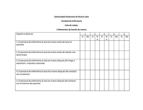 Lista De Cotejo Lm5m Final 161023 Universidad Autónoma De Nuevo León