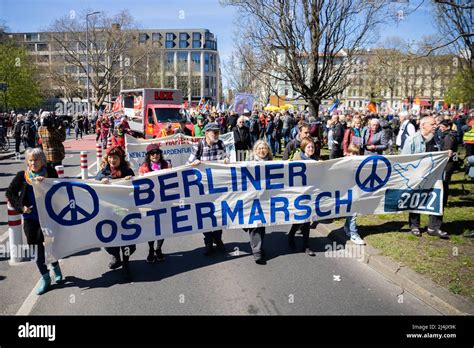 16 April 2022 Berlin The Easter March Of The Netzwerk