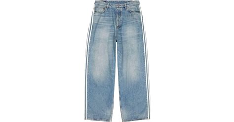 Balenciaga X Adidas Wide Leg Jeans In Blue For Men Lyst