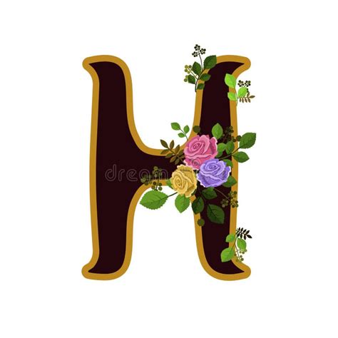Lettre H Avec Des Roses Illustration De Vecteur Illustration Du Lettre