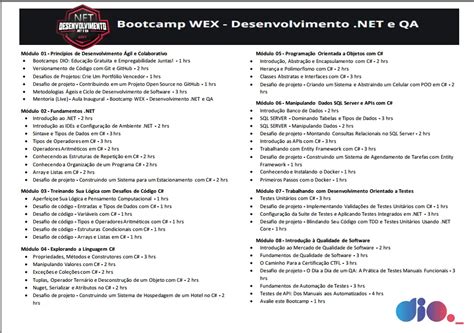 Contracapa Para Certificado Bootcamp Wex Desenvolvimento Net E Qa