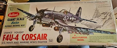 Guillows F4u 4 Corsair Ww2 Giant Scale Balsa Flying Model Kit 4703811047
