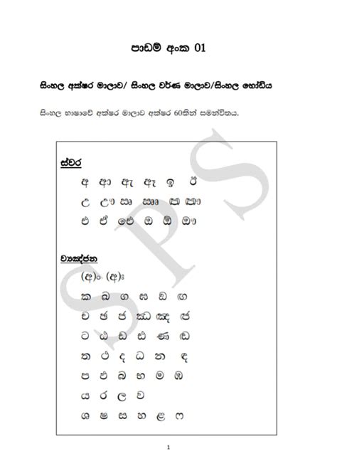 සිංහල අක්ෂර මාලාව 📚 රජයේ විභාග සඳහා සිංහල භාෂා දැනුම