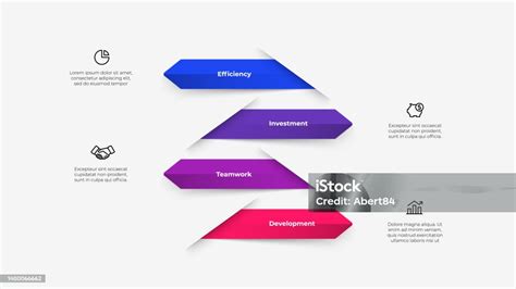 네 개의 화살표 인포그래픽 프레젠테이션 슬라이드 4가지 옵션이 있는 비즈니스 데이터 시각화 개발 과정의 개념 0명에 대한 스톡 벡터 아트 및 기타 이미지 Istock