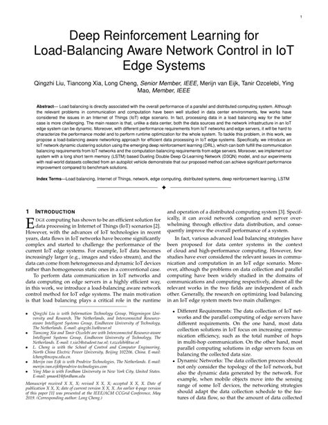 Pdf Deep Reinforcement Learning For Load Balancing Aware Network