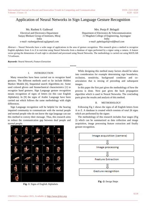 Pdf Application Of Neural Networks In Sign Language Gesture
