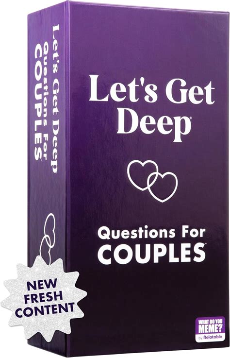 Lets Get Deep The Adult Party Game Full Of Questions For Couples