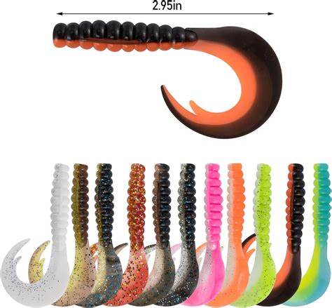 Dr Fish Paquete de señuelos de pesca suaves de grub cebos de plástico suave de pulgadas