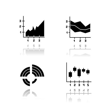 Chart And Graph Drop Shadow Black Glyph Icons Set Radial Diagram With Increasing Values Area