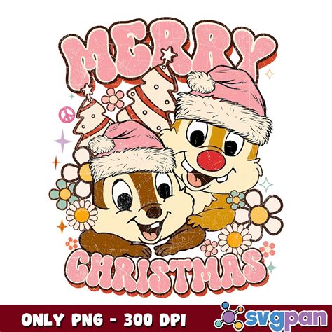 Chip And Dale Merry Christmas Png Pink Christmas Png Merry Christmas