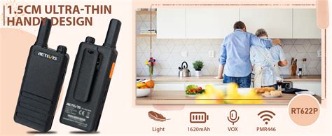 Retevis RT622P Walkie Talkie, Handheld 2 Way Radio Rechargeable 1620 ...