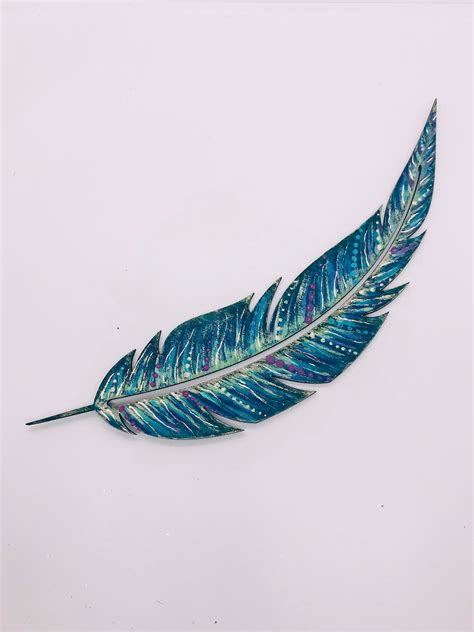 Decoración de plumas boho pintadas a mano boho hippy Etsy