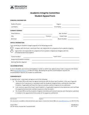 Fillable Online 06 003 Student Academic Integrity Policy Statement Fax