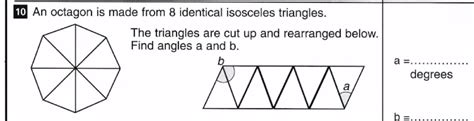 Solved An Octagon Is Made From 8 Identical Isosceles Triangles The Triangles Are Cut Up And