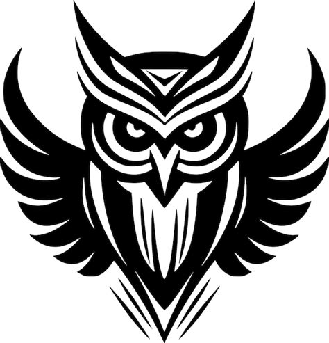 Premium Vector Owl Black And White Isolated Icon Vector Illustration