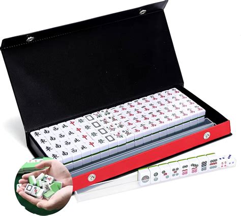 Lanyota Travel Mini Mahjong Set Traditional Chinese Mahjong Portable 144 Tiles With Portable