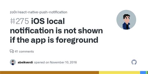 Ios Local Notification Is Not Shown If The App Is Foreground · Issue