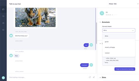 Rasa X Annotate Correct Intent Intents Missing From Dropdown