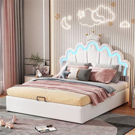Nmonet Polsterbett Kinderbett Jugendbett Doppelbett Verstellbares