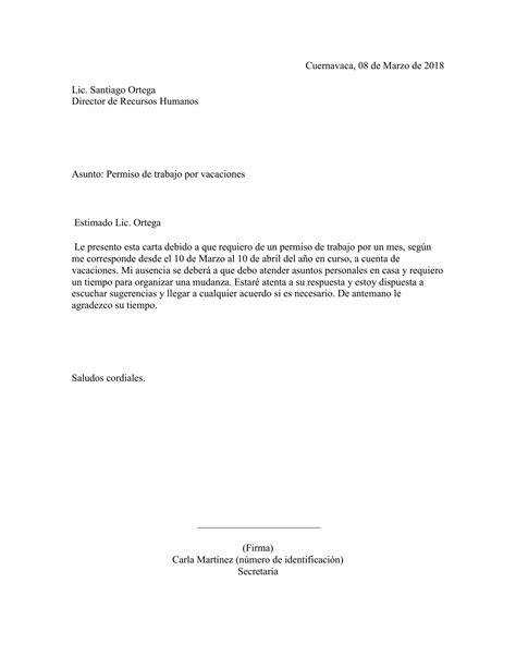 Solicitud De Permiso Ejemplos Formatos Ejemplo Carta De Solicitud