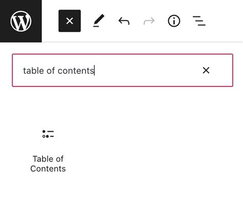 Table Of Contents Block WordPress Support