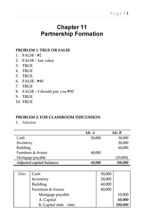 Chapter 11 Partnership Formation Chapter 11 Partnership Formation