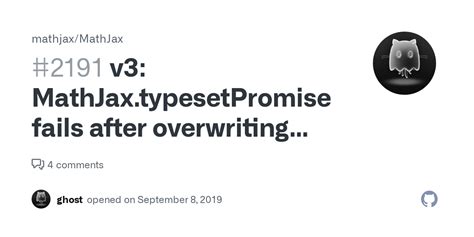V3 Mathjaxtypesetpromise Fails After Overwriting Innertext Of A