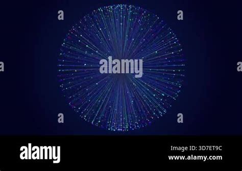 Radiant Digital Sphere With Glowing Lines Stretching Tiny Colorful Particles Shimmer For Sci