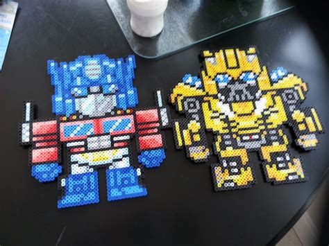 Optimus Prime And Bumblebee Transformers Perler Beads By