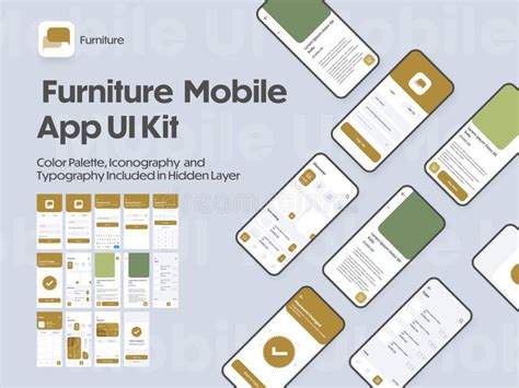 Furniture Mobile App Ui Kit With Multiple Screens As Log In Create