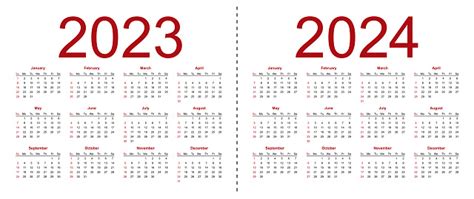 カレンダー20232024週は日曜日ビジネステンプレートから始まります 2024年のベクターアート素材や画像を多数ご用意 2024年
