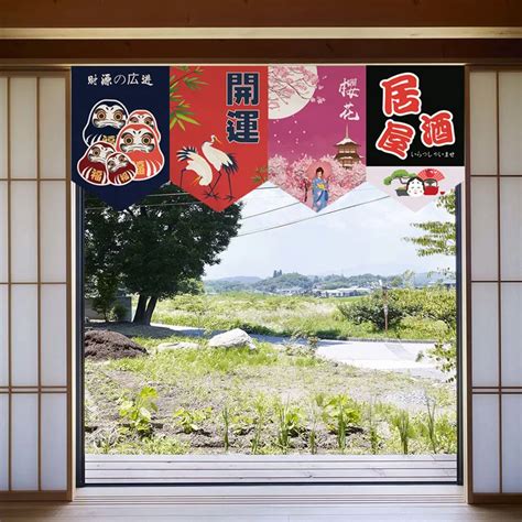 작은창문커튼 일본 레스토랑 짧은 커튼 장식 파티션 주방 삼각형 작은 럭키 고양이 플래그 티몬