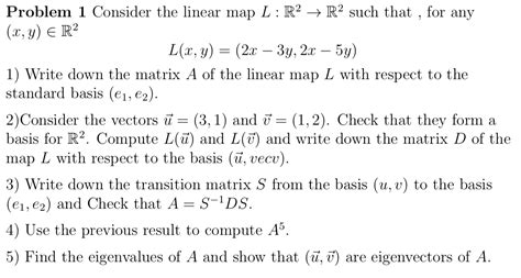 Consider The Linear Map L R2 Rightarrow R2 Such