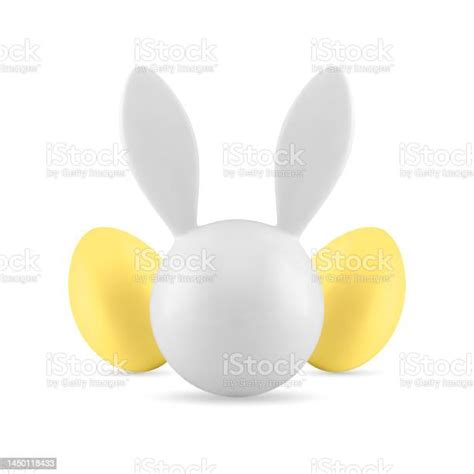 부활절 토끼 구체 머리 긴 귀 닭 달걀 전통 종교 휴일 3d 아이콘 벡터 유리잔에 대한 스톡 벡터 아트 및 기타 이미지