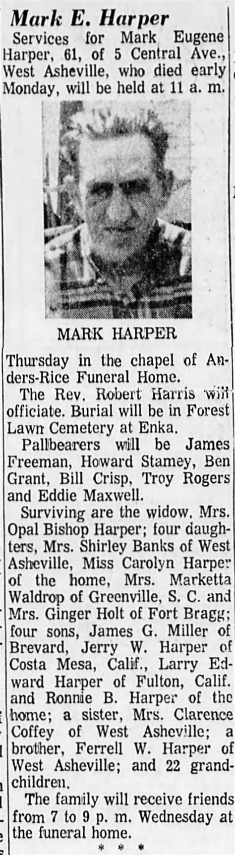 Mark Eugene Harper 1910 1971 Find A Grave Memorial