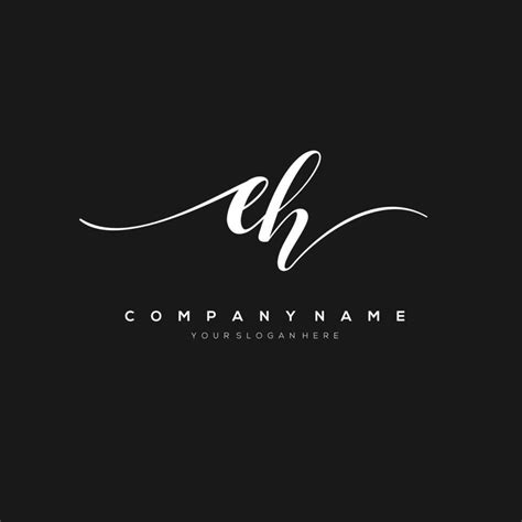 Initial Letter Eh Logo Flower Handwriting Logo Design Vector Logo For