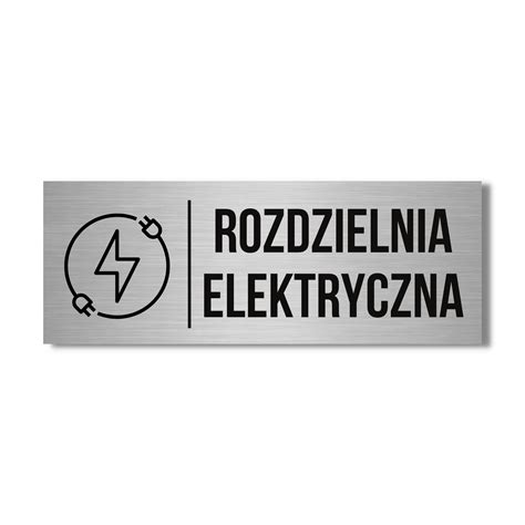 SZYLD TABLICZKA 30X10CM NAPISY ROZDZIELNIA ELEKTRYCZNA PIKTOGRAM DRUK