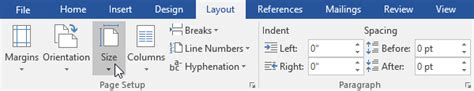 Word Page Layout