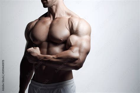 Beautiful Male Body Model Muscular Chest Biceps Abs Strong Hard Handsome Fit Fitness
