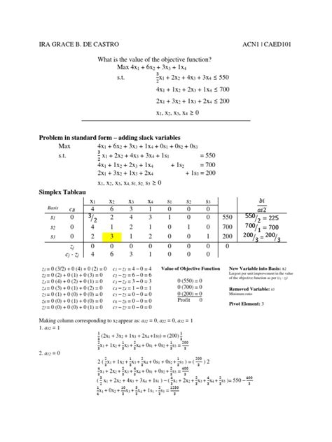 Simplex Method Additional Activity Pdf Algorithms And Data Structures Theoretical Computer