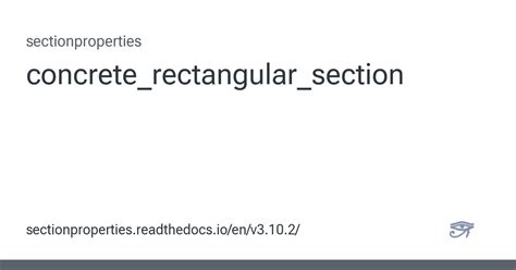 Concreterectangularsection Sectionproperties Documentation
